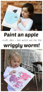 Apple craft idea {with wriggly worm!} – Danya Banya