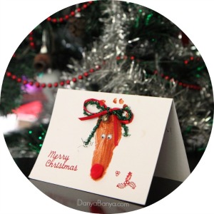 Rudolph Baby Footprint Christmas Cards – Danya Banya